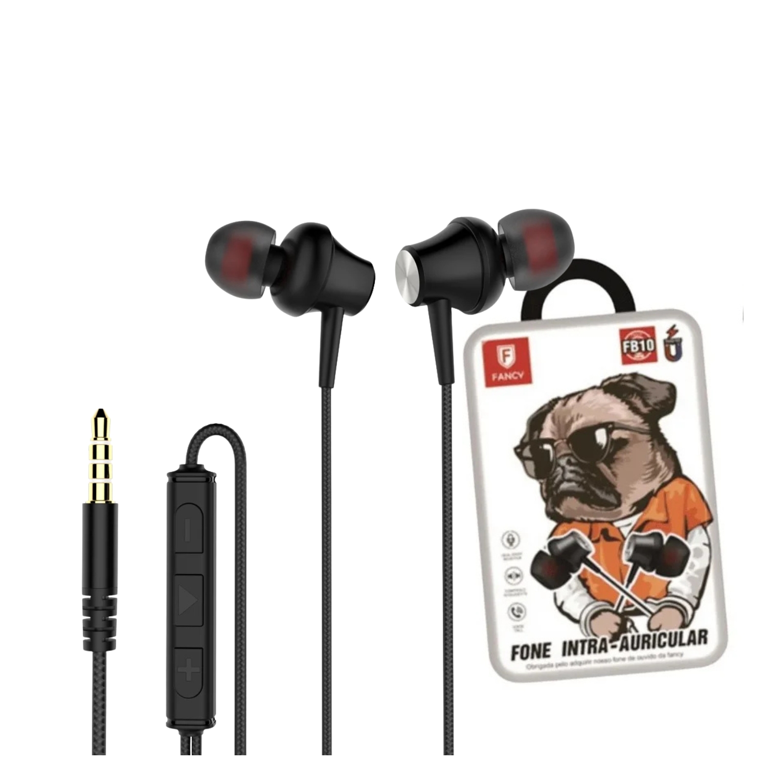 Fone De Ouvido Fancy Intra-Auricular Lata - Fb10 - Preto - Uni Atacado